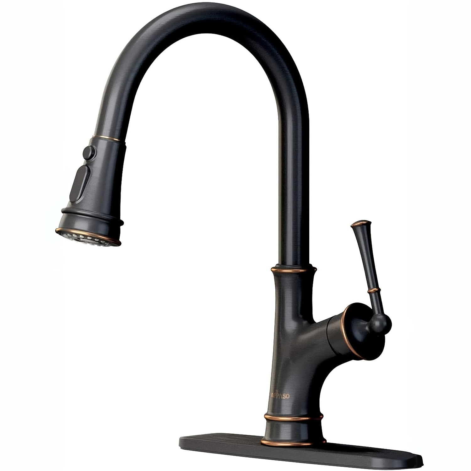 FANRUINA Bronze Kitchen Faucet With Pull Down Sprayer, Oil Rubbed ...