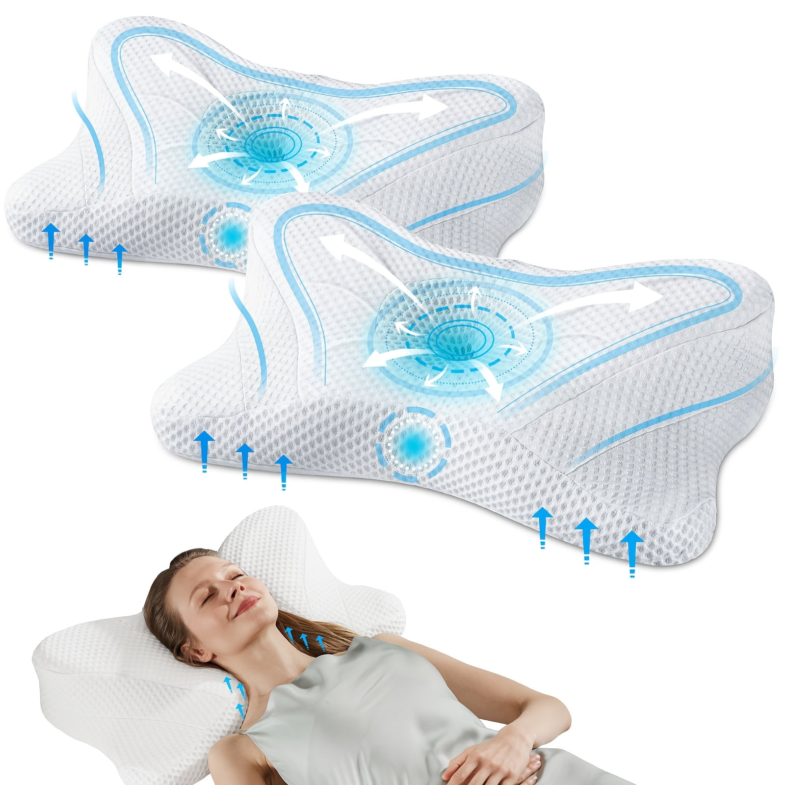 FANRUINA Cervical Neck Pillow, Ergonomic Contour Neck Pillows, Memory ...