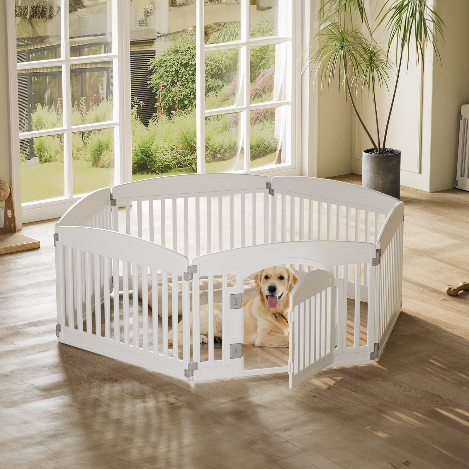 FANRUINA Dog Playpen | Safe & Secure Indoor/Outdoor Pet Fence | Folding ...