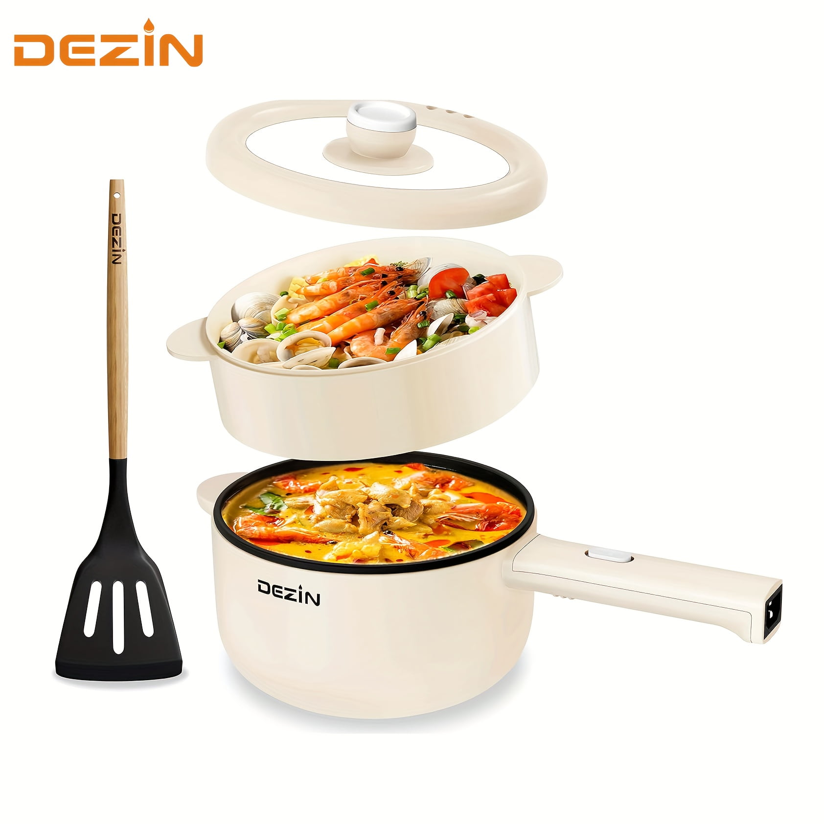 FANRUINA Electric Cooker 2L Non-Stick Pan, Noodle Soup Rice Oatmeal ...