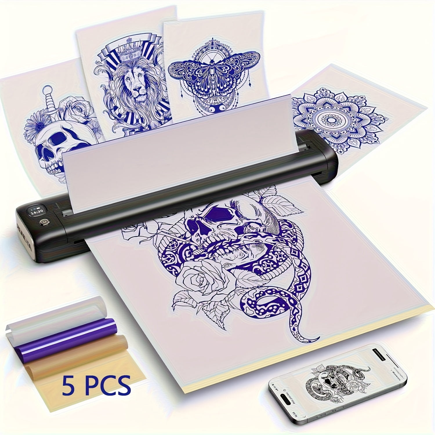 FANRUINA F81S Portable Thermal Tattoo Printer, No Ink Tattoo Stencil ...