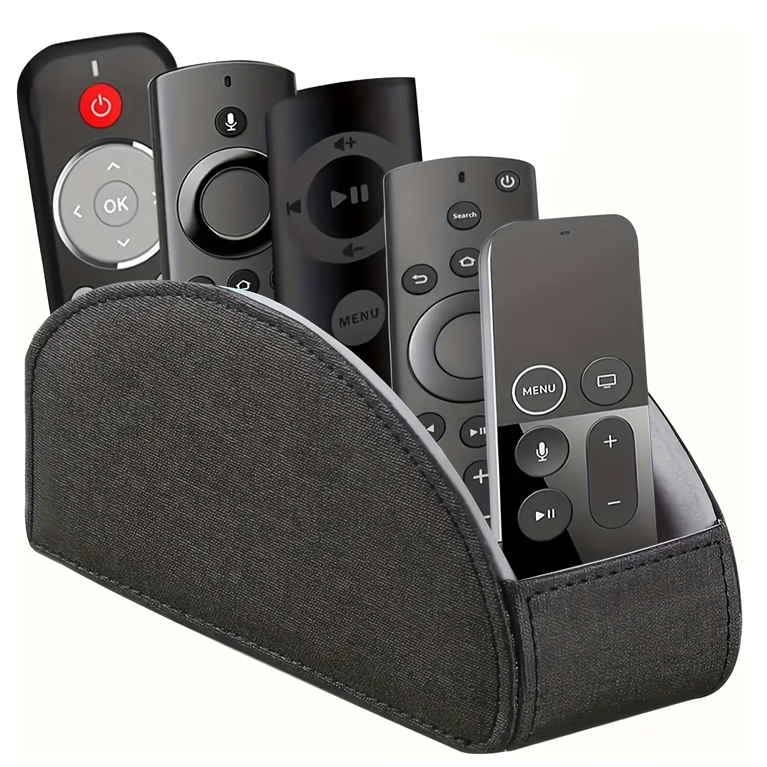 FANRUINA Faux Leather Remote Control Holder with 5 Compartments ...