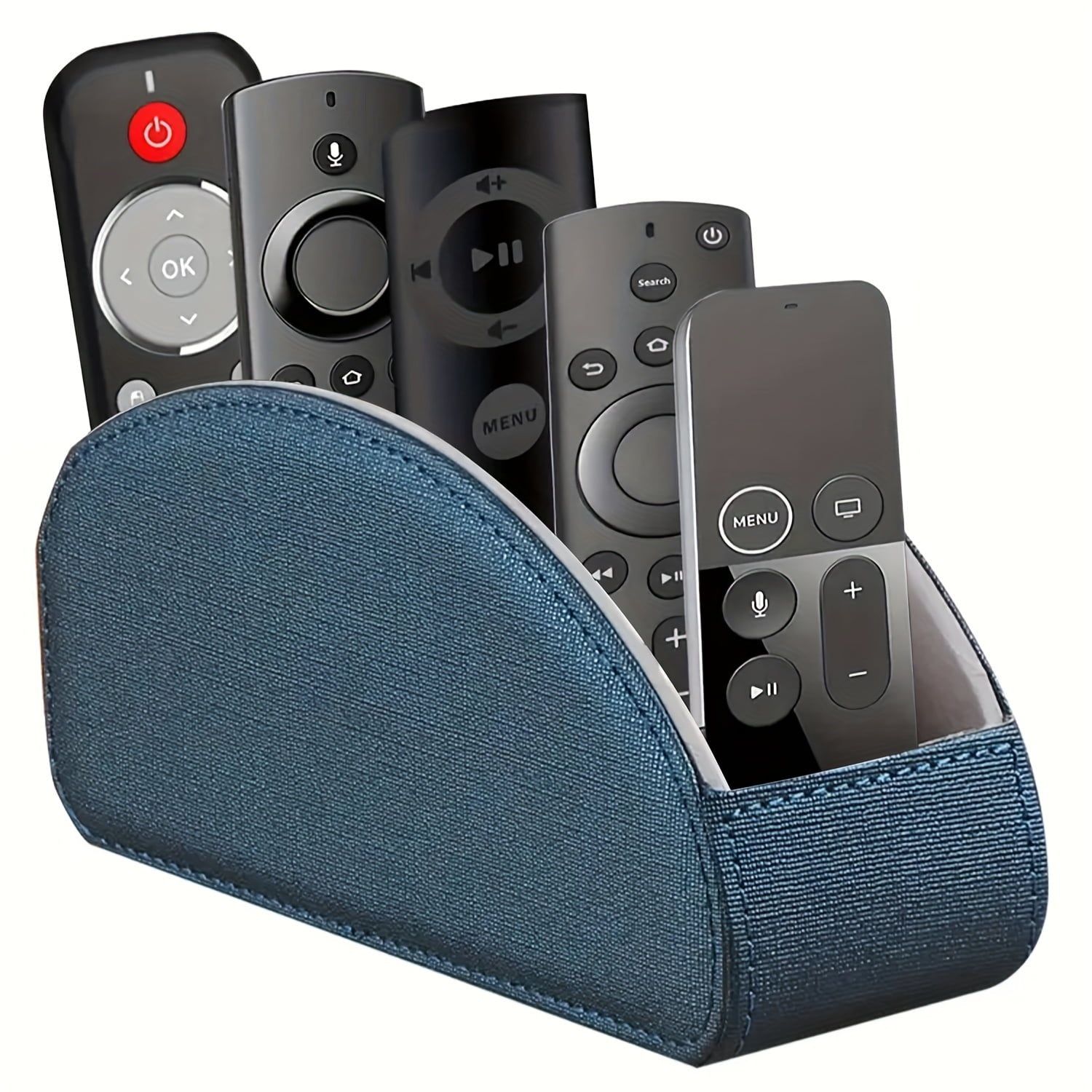 FANRUINA Faux Leather Remote Control Holder with 5 Compartments ...