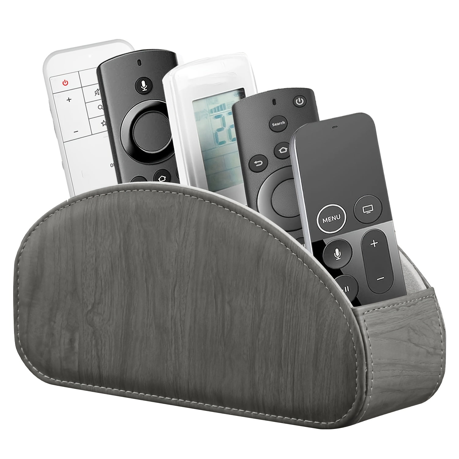FANRUINA Faux Leather Remote Control Holder with 5 Compartments ...