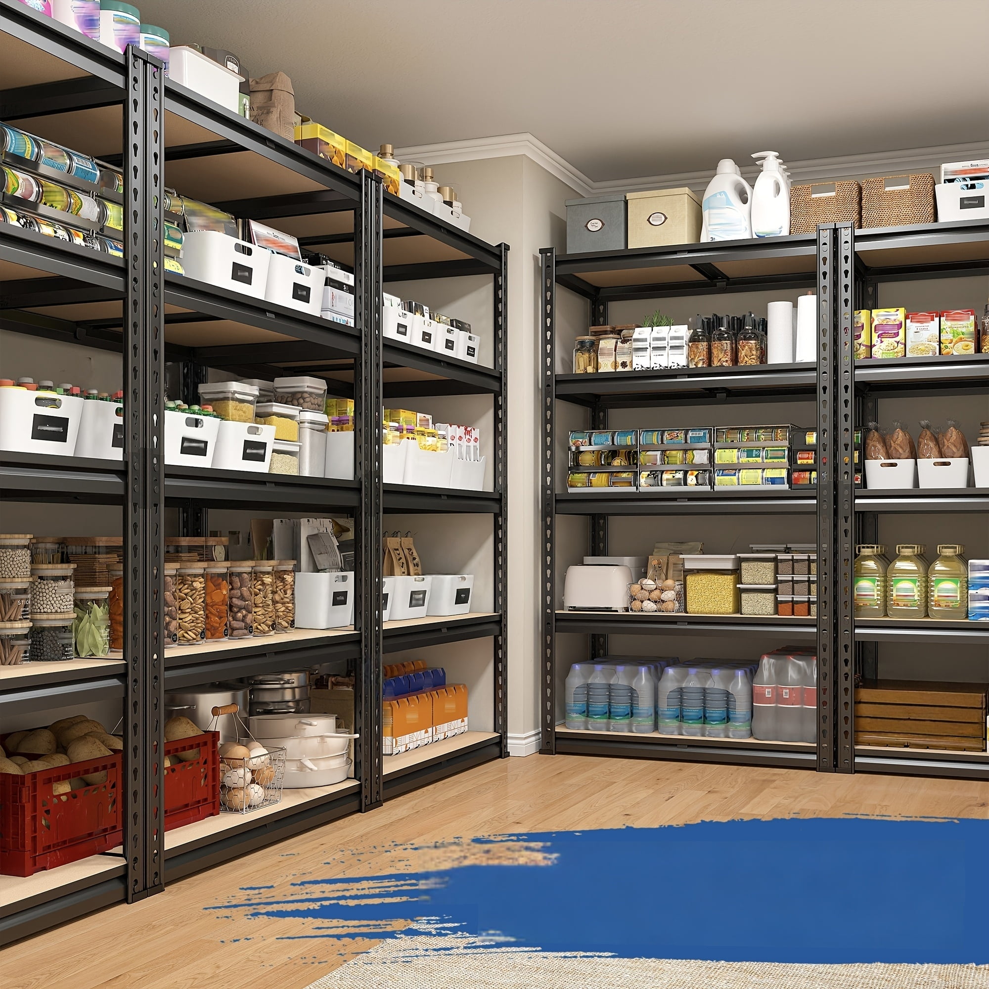 "FANRUINA Heavy Duty 5-Tier Garage Shelving - 2000LBS Capacity, 60"H x ...