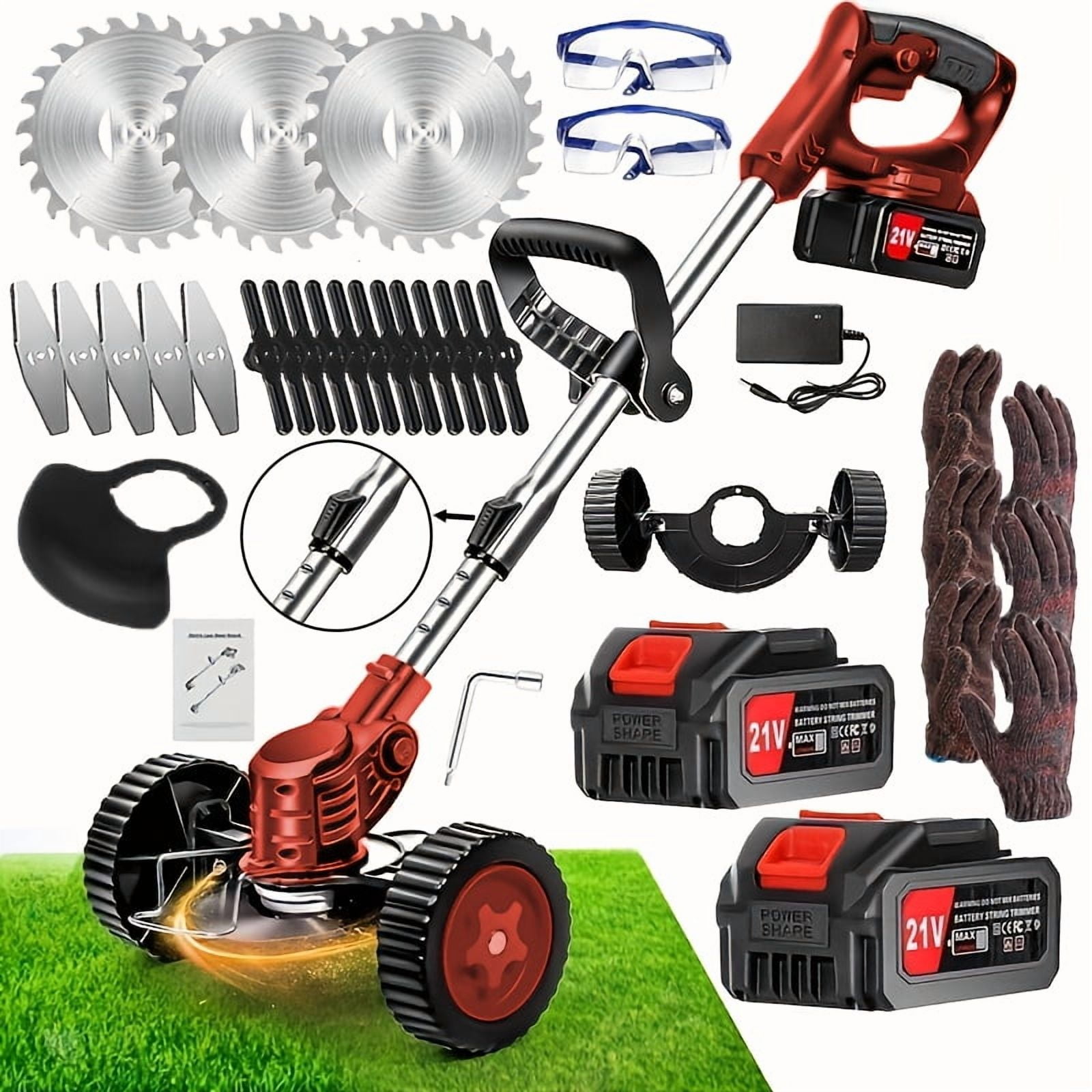 FANRUINA Heavy Upgrade Electric Mower For Household Use 21V 2 Lithium ...