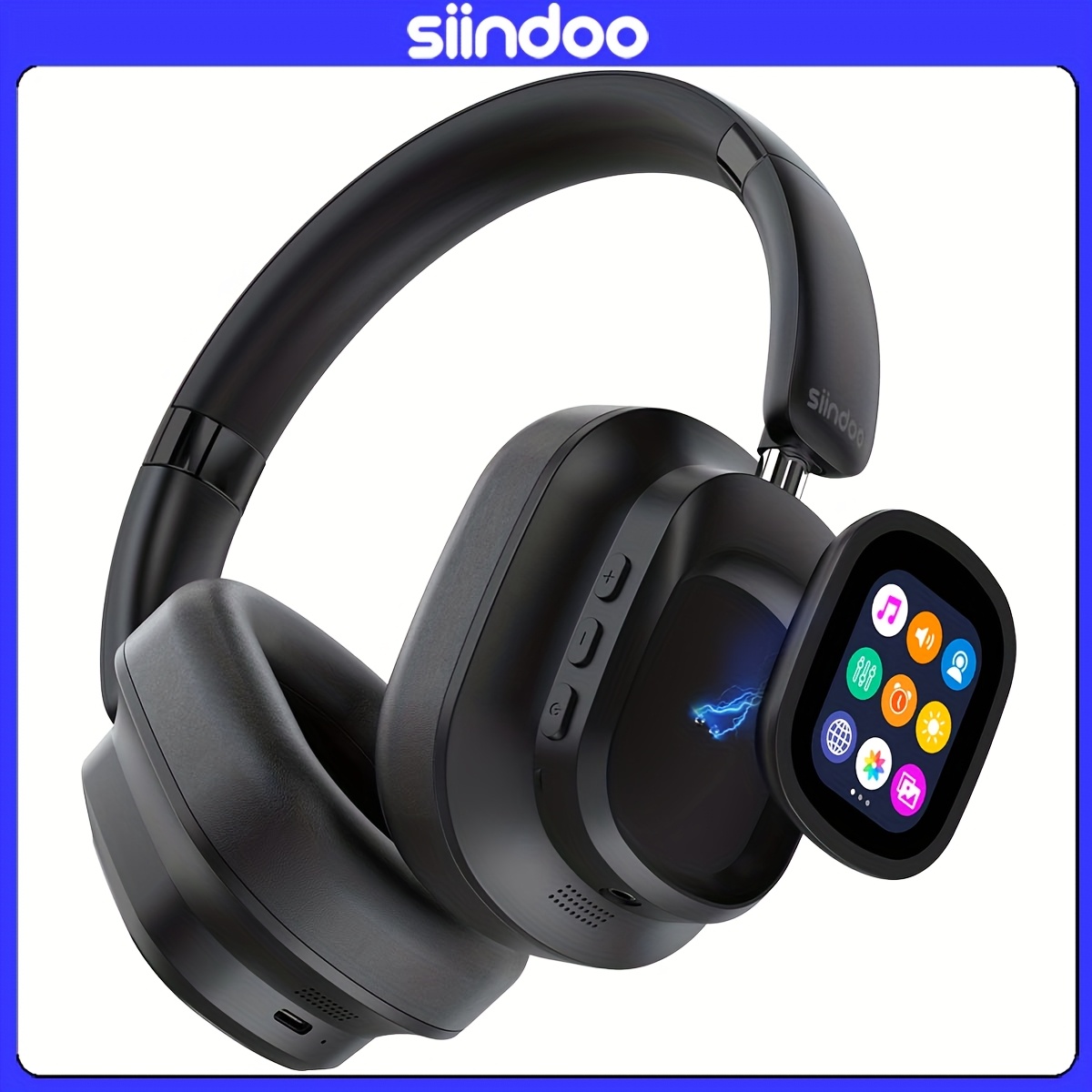 FANRUINA Hybrid Active Noise-Cancelling Headphones with Touchscreen, 66 ...