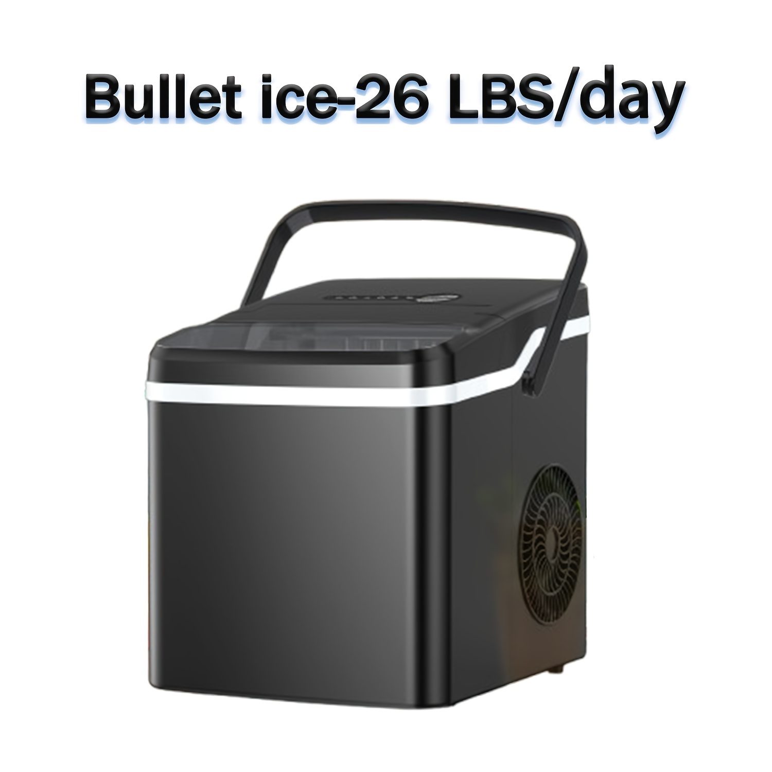 FANRUINA Ice Maker with Handle (Nugget Ice/ Bullet Ice), Self Cleaning ...