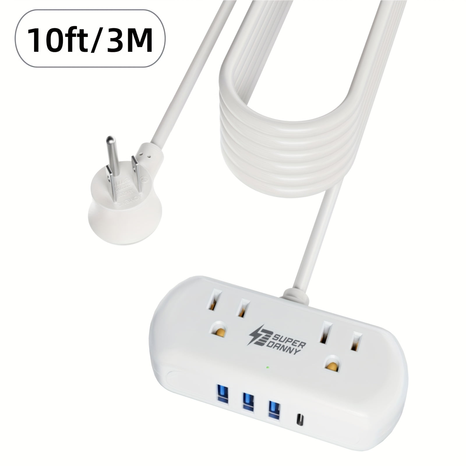 FANRUINA Mini Power Strip For Travel Home 2 Outlets 4 USB Ports 4 8ft ...