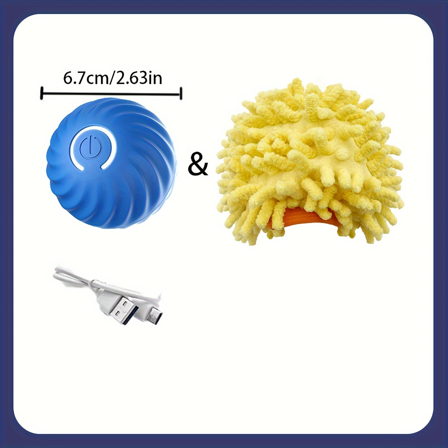 FANRUINA Motion-Activated Bouncing Ball Toy for Dogs, 2.64inch Durable TPR, USB Rechargeable ...