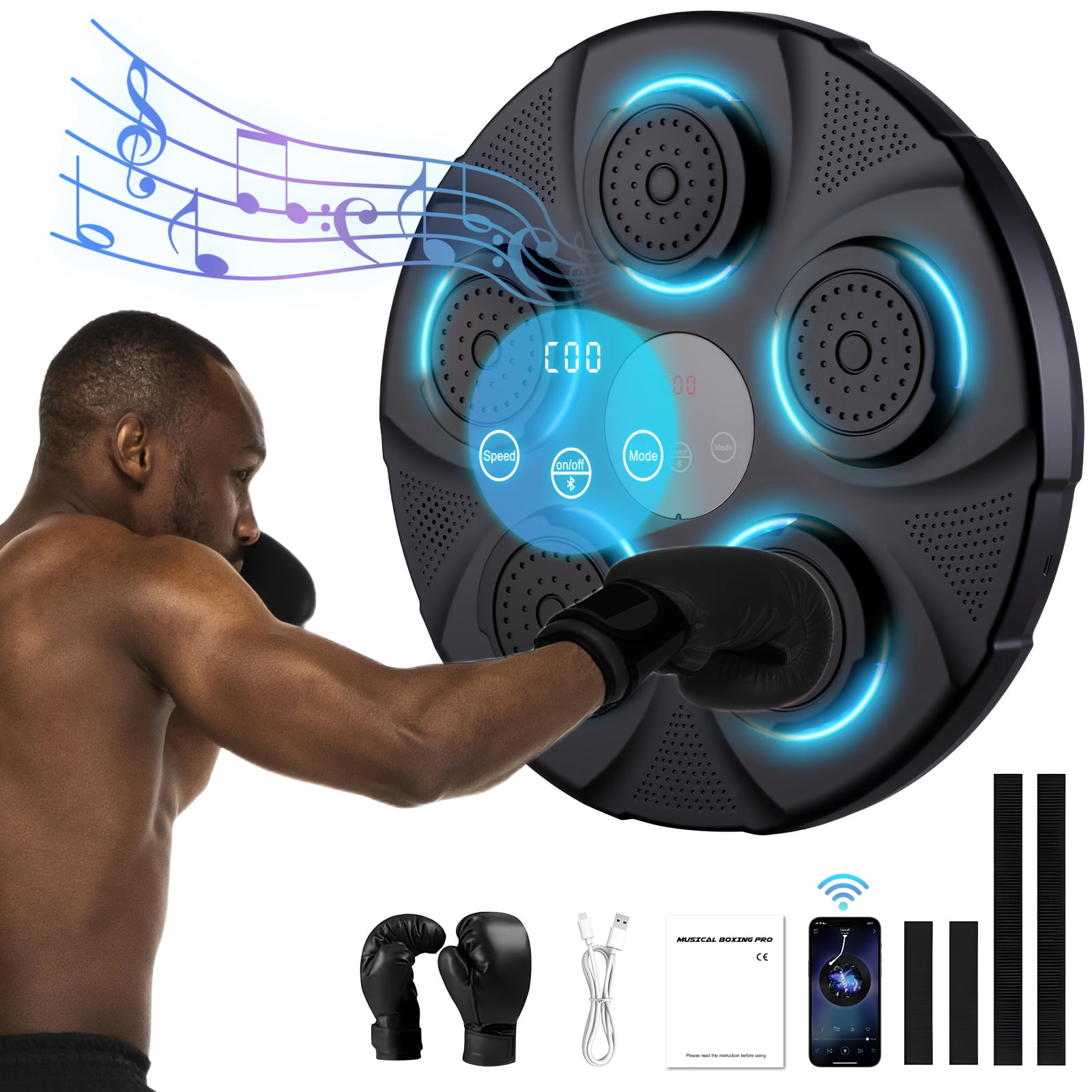 FANRUINA Music Boxing Machine with Gloves: Wall Mounted for Adults ...