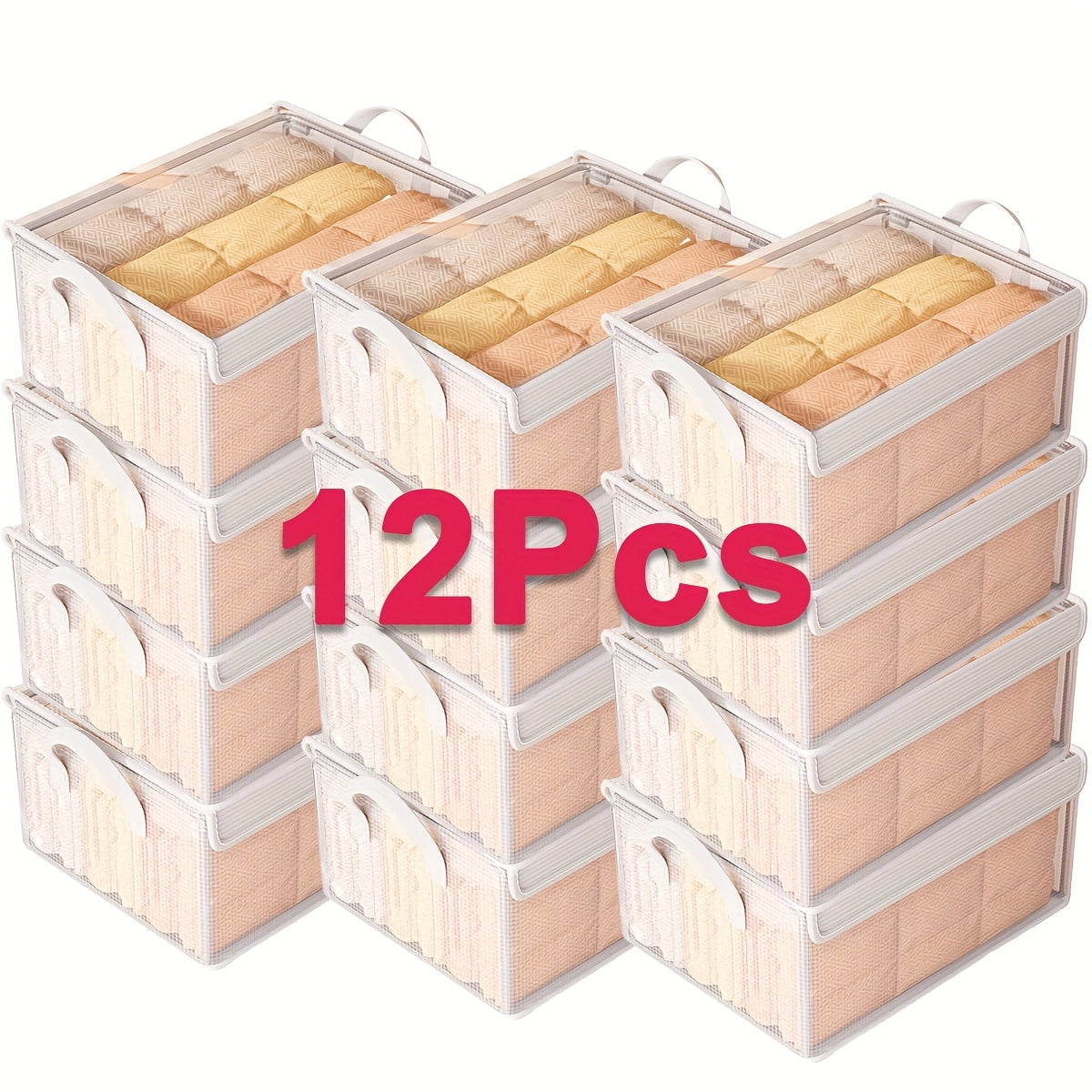 FANRUINA PVC Large Capacity Transparent & White Foldable Storage Box ...
