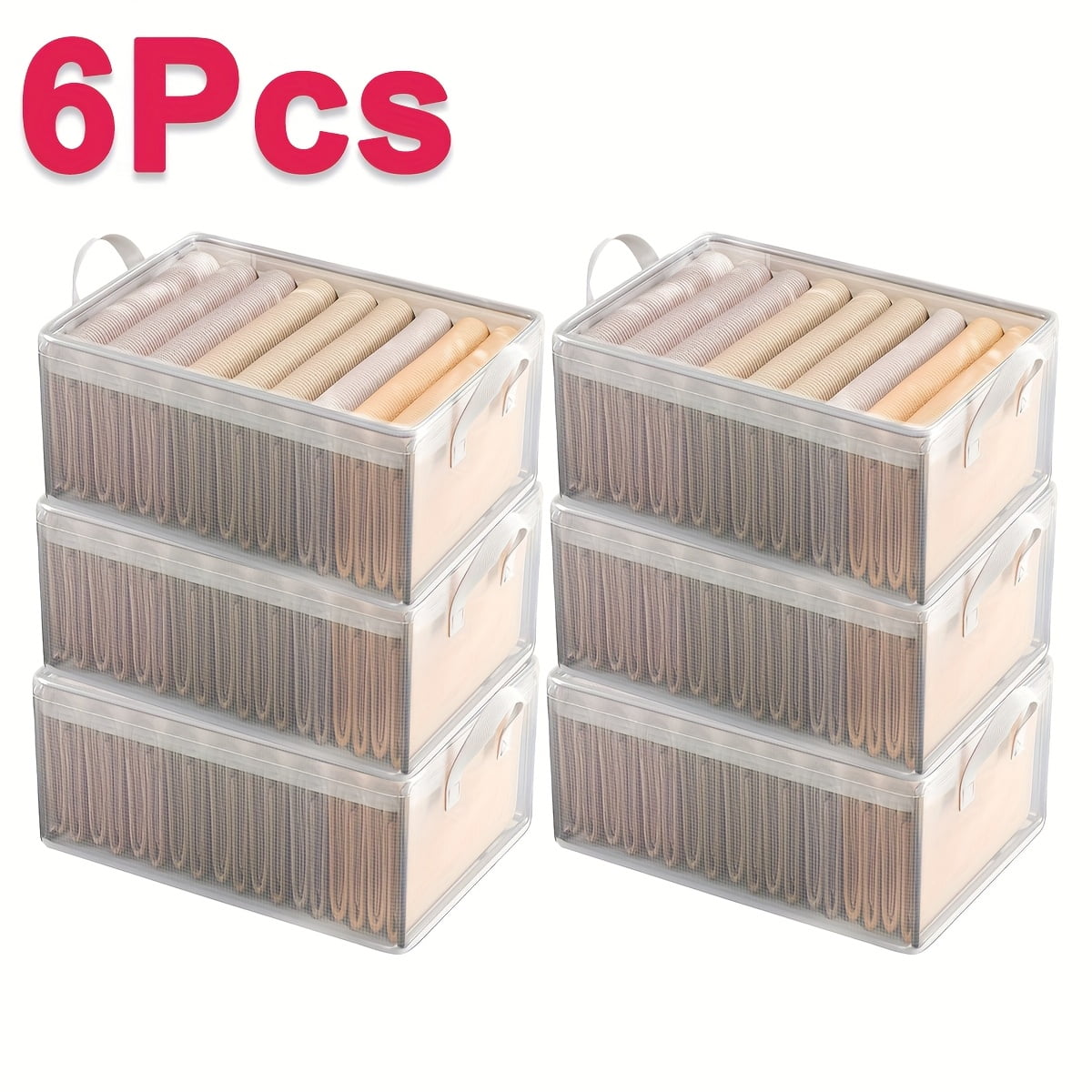 FANRUINA PVC Large Capacity Transparent & White Foldable Storage Box ...