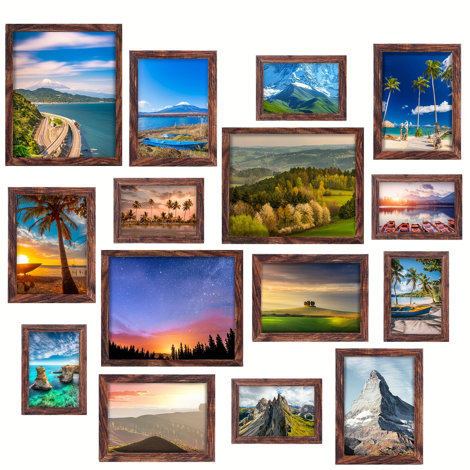 FANRUINA Picture Frames, Black/Brown Picture Frames Set, Collage Wall ...
