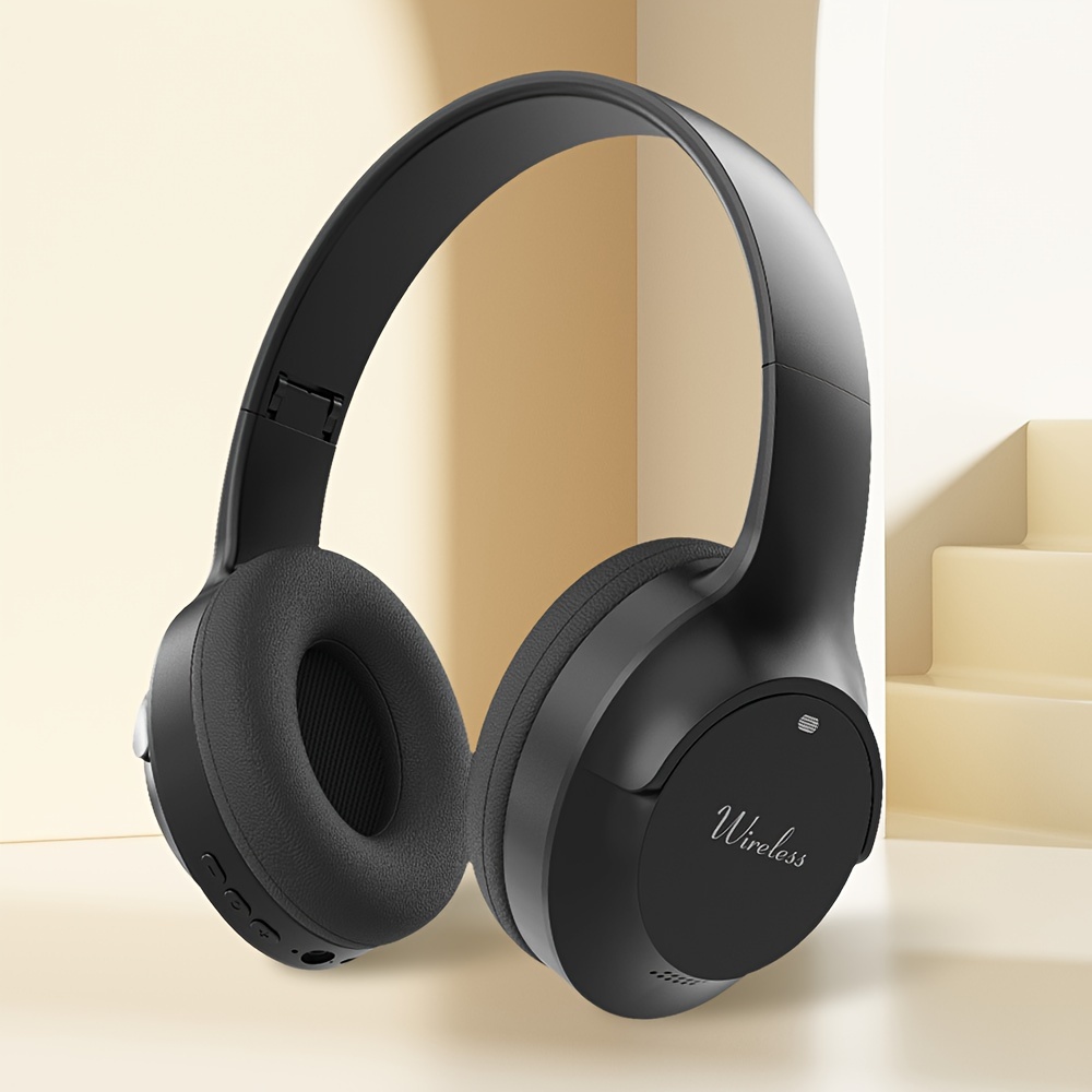 FANRUINA Retractable Wireless Headphones - Sleek Black Over-Ear TWS w ...