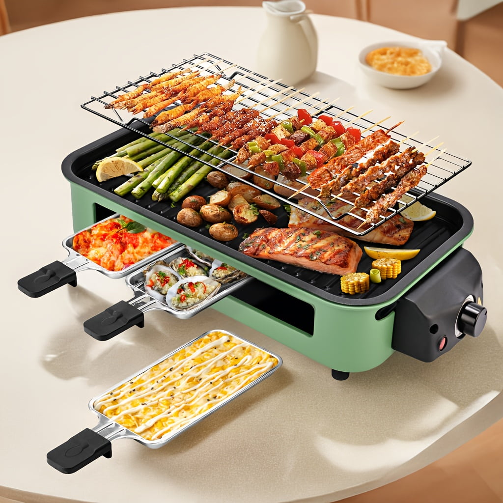 FANRUINA Smokeless Electric Grill - 1500W Portable BBQ Grill with ...