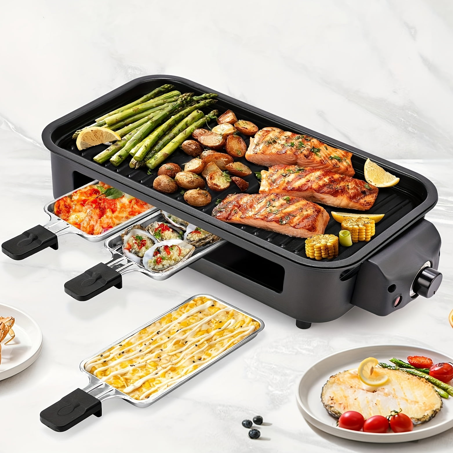 FANRUINA Smokeless Electric Grill - 1500W Portable BBQ Grill with ...