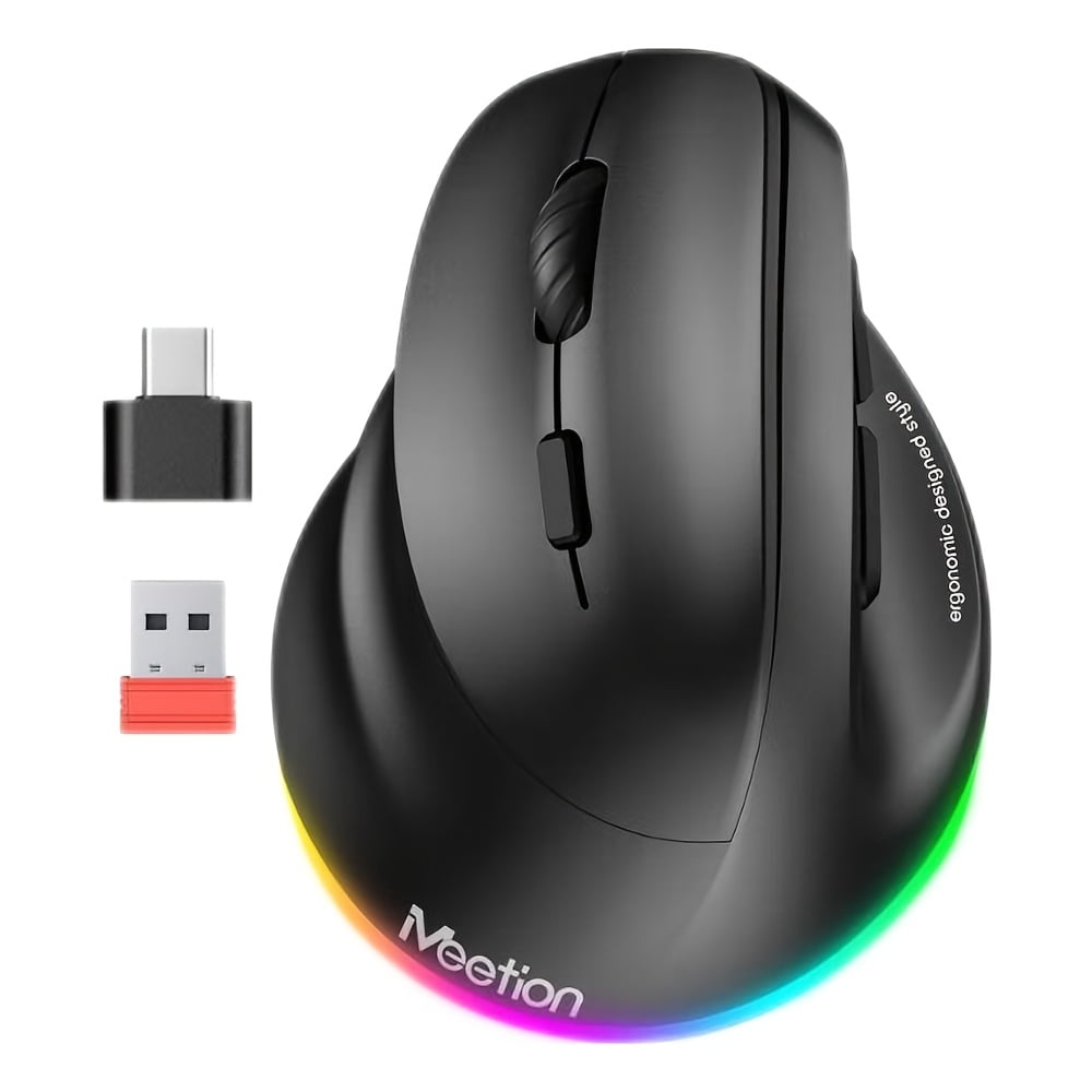 FANRUINA Vertical Ergonomic Mouse, Relieves Wrist Fatigue, Rechargeable ...