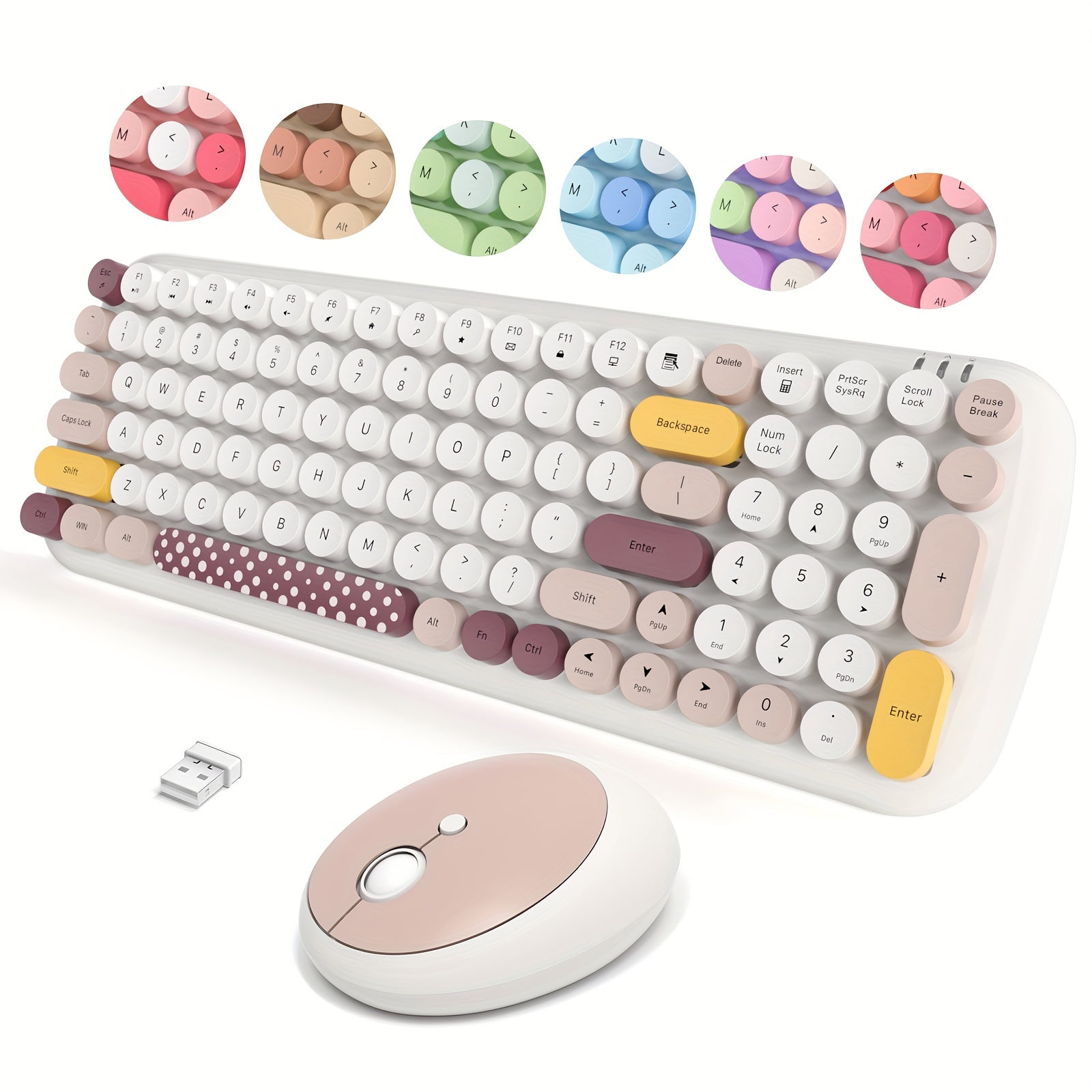 FANRUINA Wireless Keyboard And Mouse, Typewriter Full Size Keyboard ...