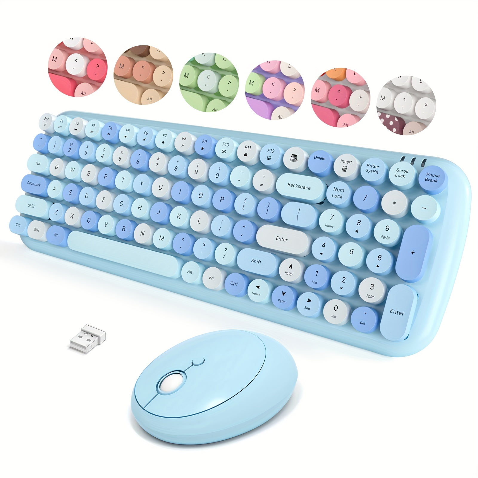 FANRUINA Wireless Keyboard And Mouse, Typewriter Full Size Keyboard ...