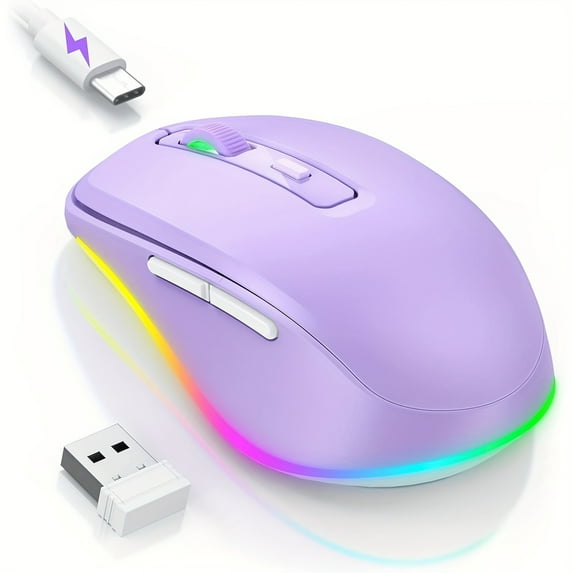 FANRUINA Wireless LED Mouse, Rechargeable Silent Office Mouse with ...