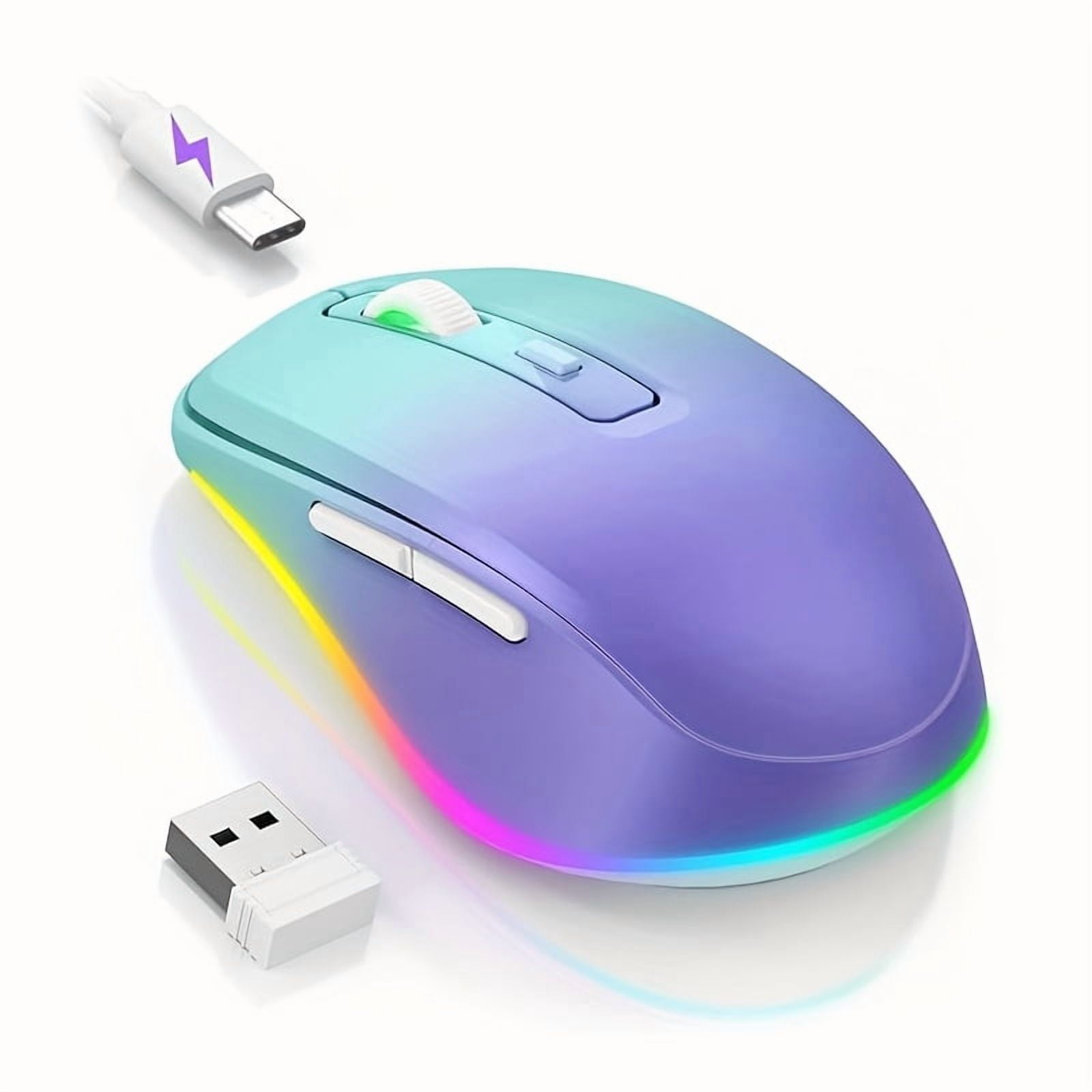 FANRUINA Wireless LED Mouse, Rechargeable Silent Office Mouse with ...