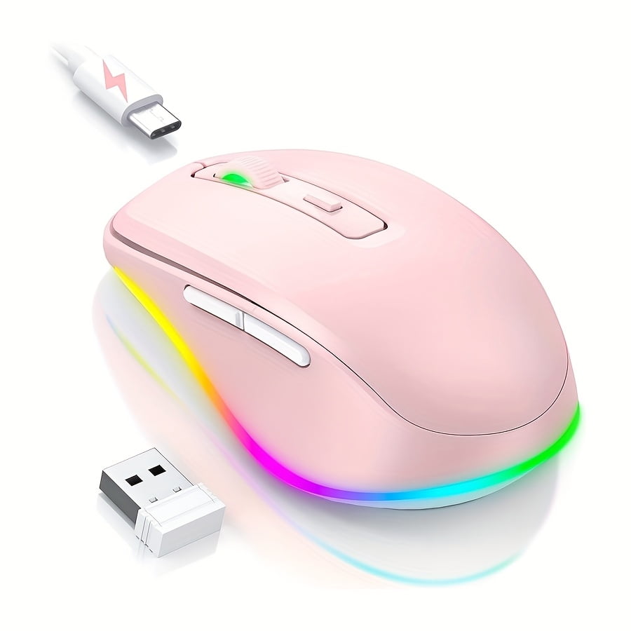 FANRUINA Wireless LED Mouse, Rechargeable Silent Office Mouse with ...