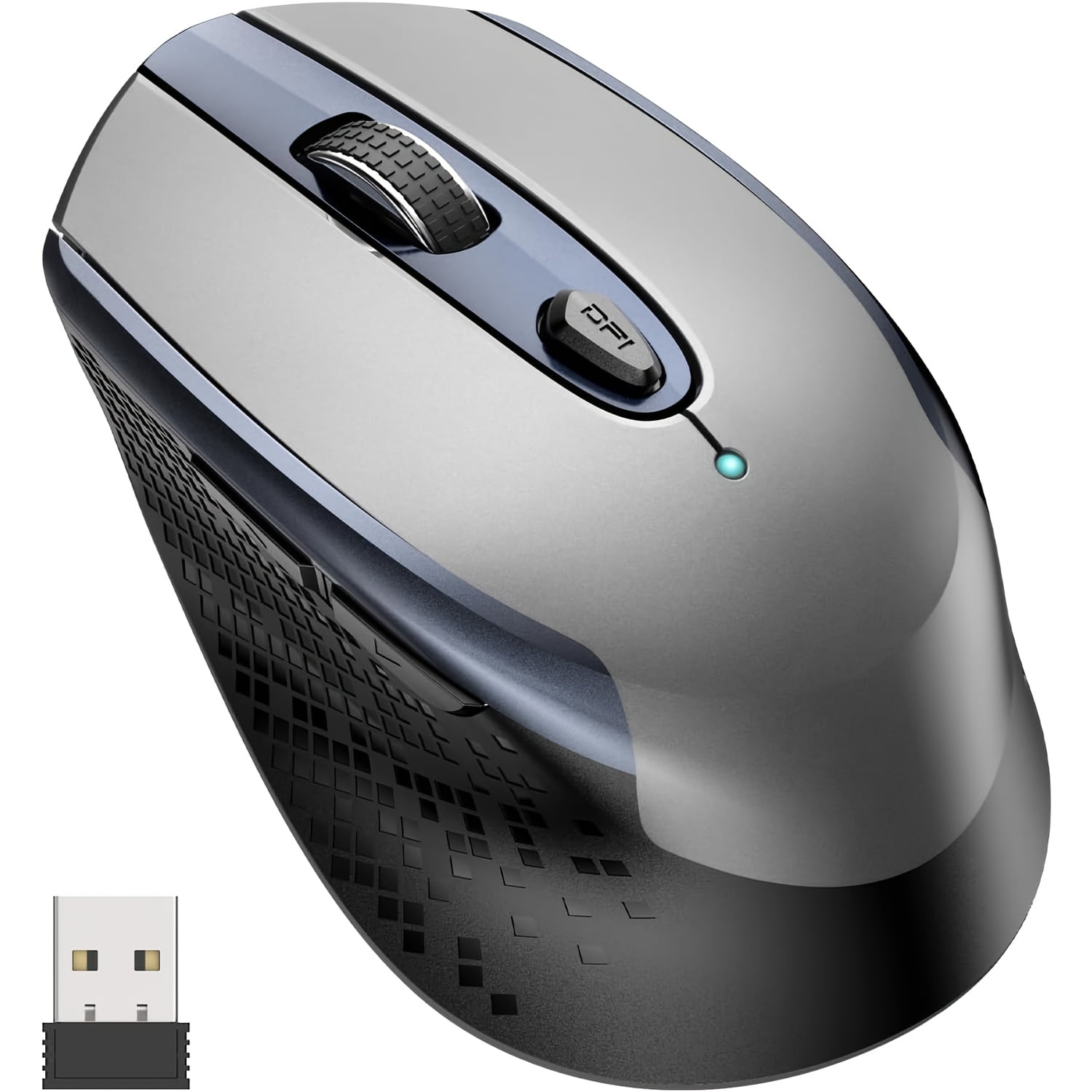 FANRUINA Wireless Mouse, Slim Rechargeable Silent Mouse, LED Computer ...