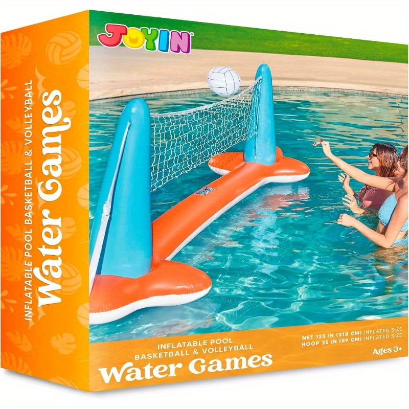 FANRUINA XL Inflatable Pool Float Set - 125" Volleyball Net ...