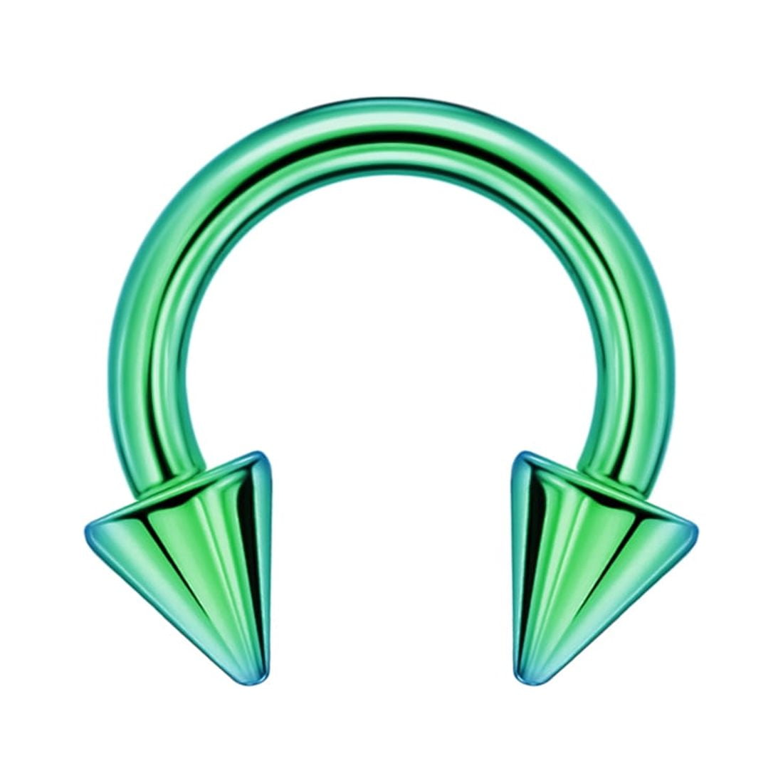 FANSING 16g 6mm Green Surgical Steel Horseshoe Septum Rings 16 Guage ...