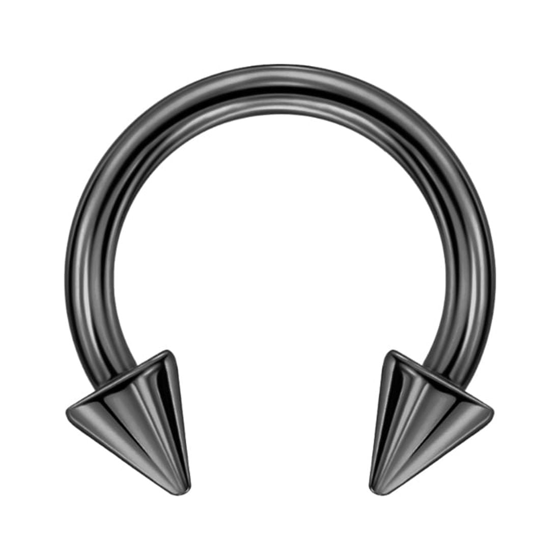 FANSING 16g 8mm Black Surgical Steel Horseshoe Septum Rings 16 Guage ...