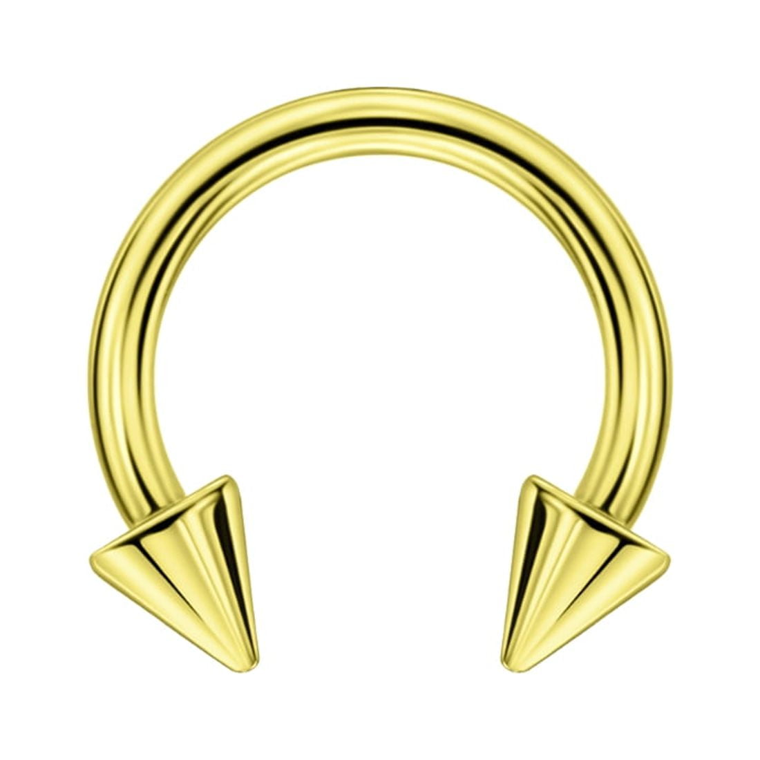 FANSING 16g 8mm Gold Surgical Steel Horseshoe Septum Rings 16 Guage ...