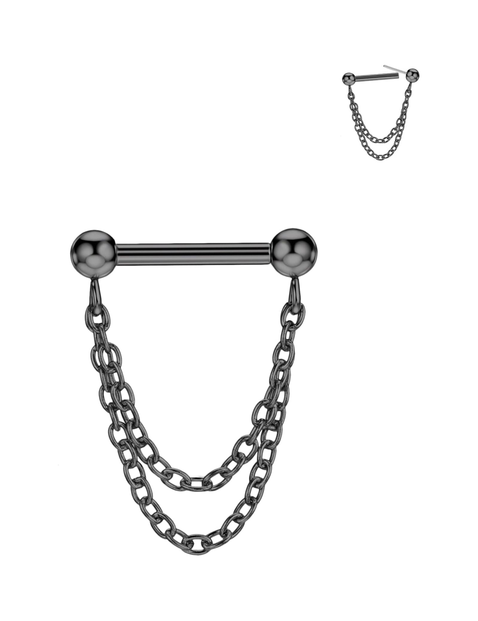 FANSING Black Surgical Steel Septum Jewelry 16g Threadless Septum Rings ...