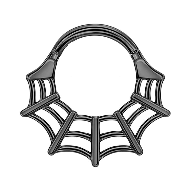 FANSING Black Surgical Steel Spider Web Septum Rings 16 Gauge Septum ...