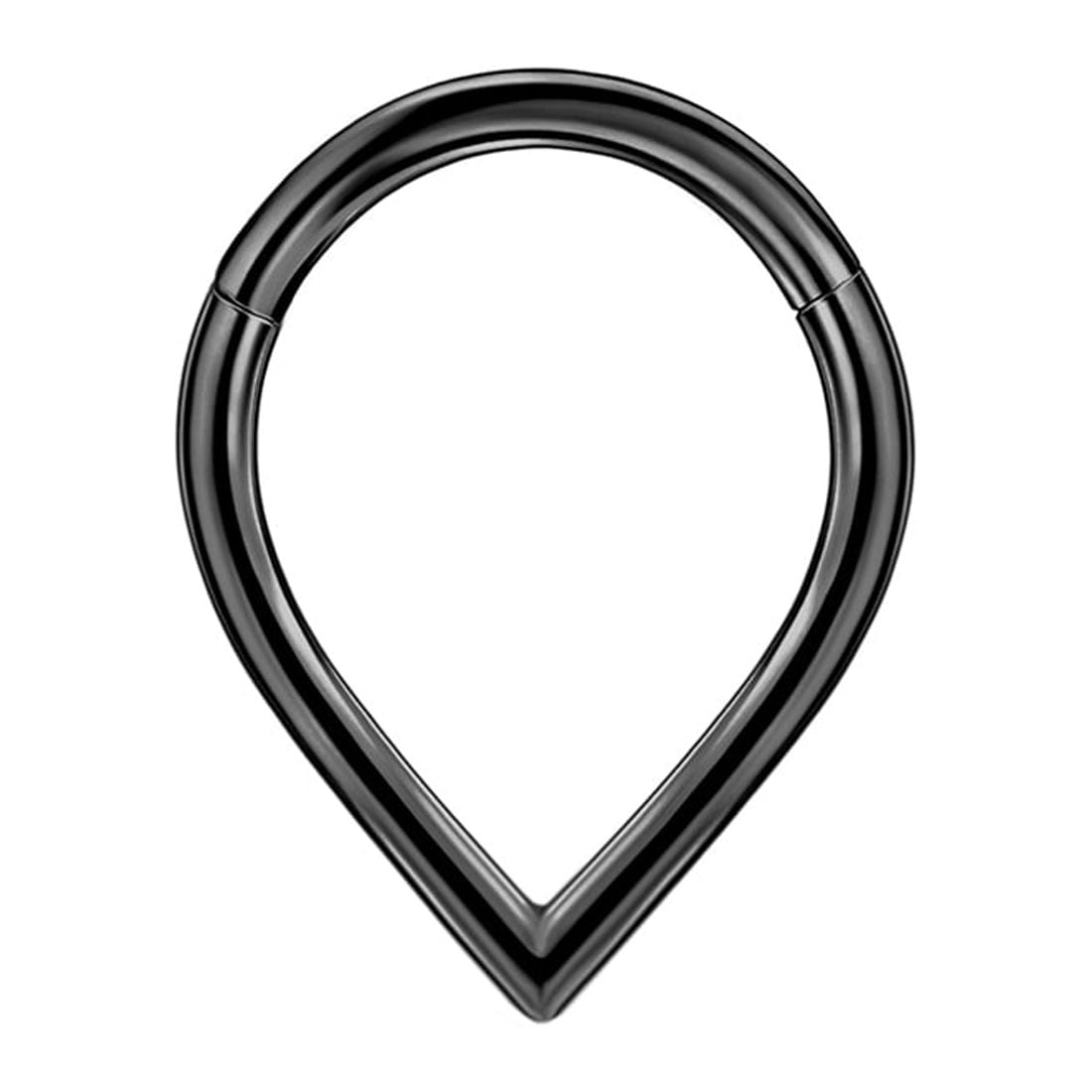 FANSING Black Titanium Teardrop Septum Rings 16 Gauge Septum Jewelry ...