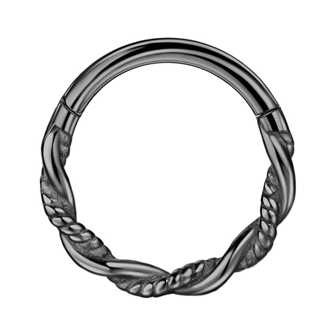 FANSING Black Twisted Design Surgical Steel Nose Rings Hoop 18g 8mm ...