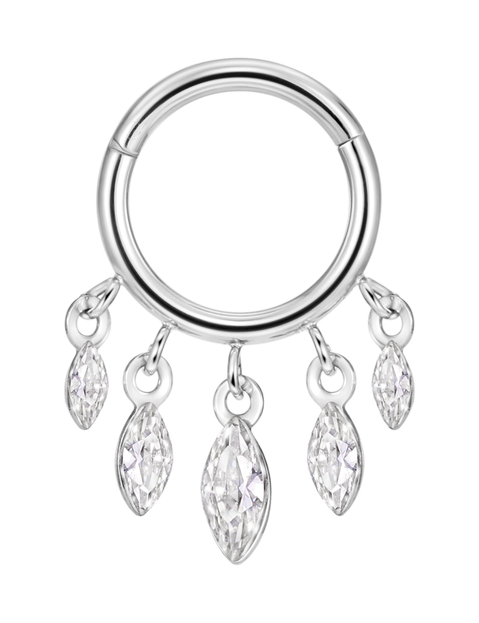 FANSING Horse Eyed Rhinestone Dangle Septum Rings for Women 316L ...