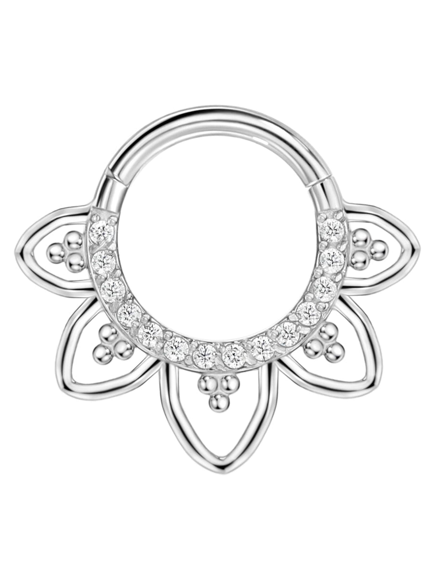 FANSING Lotus Septum Jewelry 16g Septum Ring Surgical Steel Piercing ...