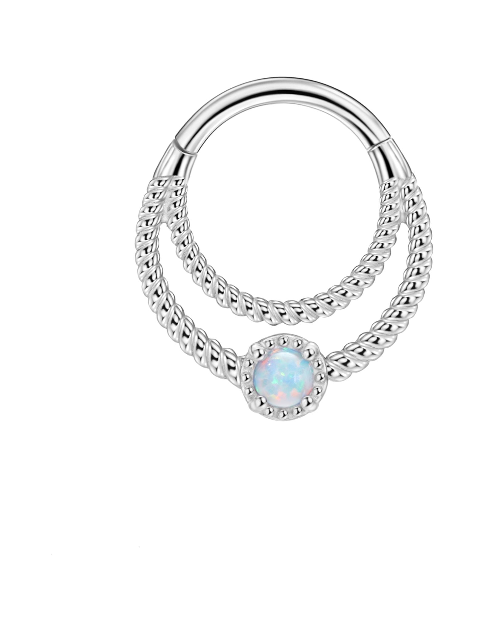 FANSING Opal Septum Jewelry Surgical Steel Crescent Moon Septum Rings ...