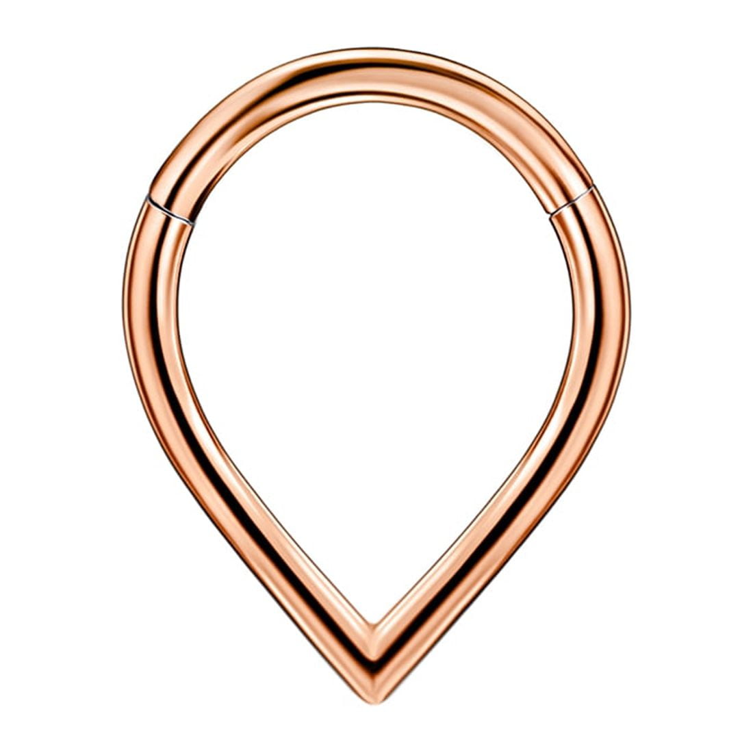 FANSING Rose Gold Titanium Teardrop Septum Rings 16 Gauge Septum ...