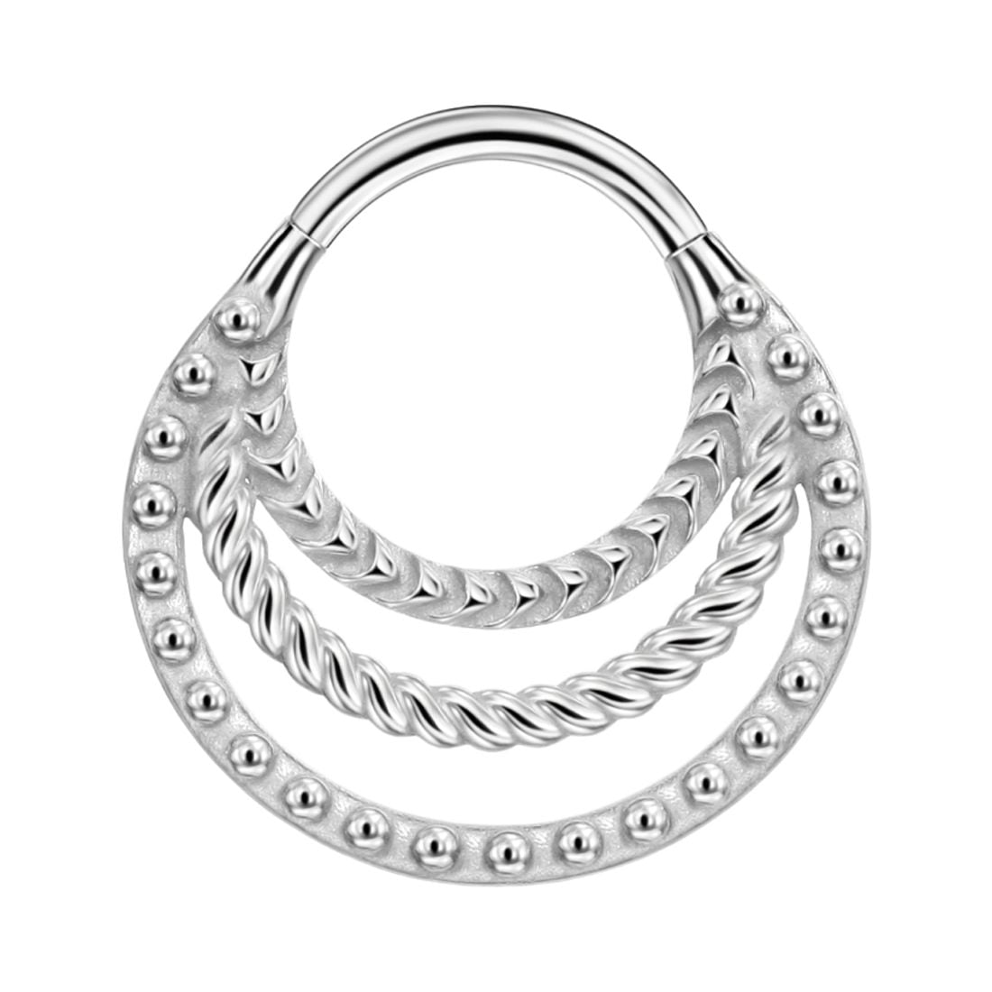 FANSING Tri-Lined Surgical Steel Septum Rings 16 Gauge Septum Jewelry ...