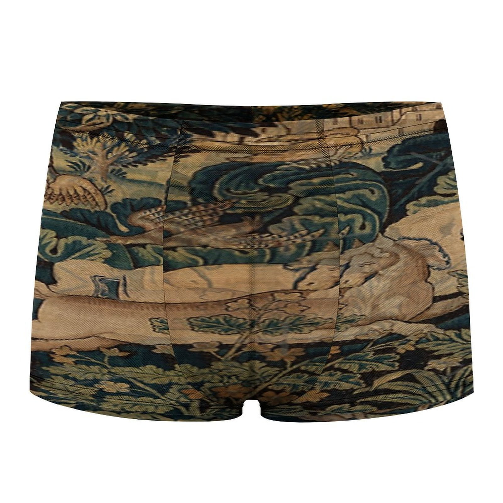 FANTASTIC ANIMALS AND HORSES IN WOODLAND Blue Green Men's Mesh Boxer ...