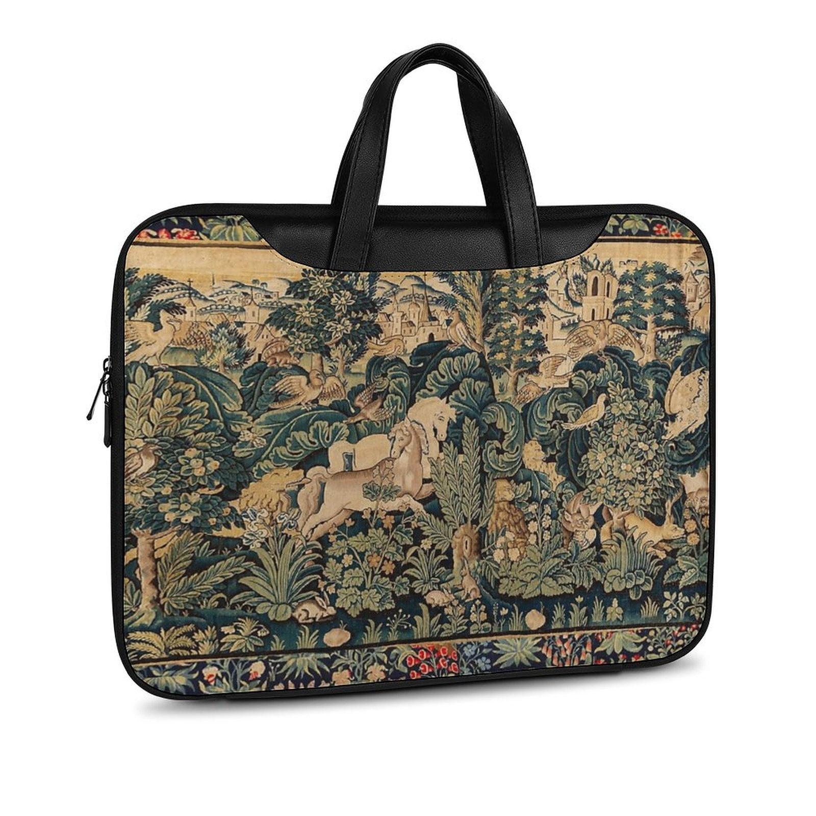 FANTASTIC ANIMALS AND HORSES IN WOODLAND PU Leather Laptop Bag Women ...
