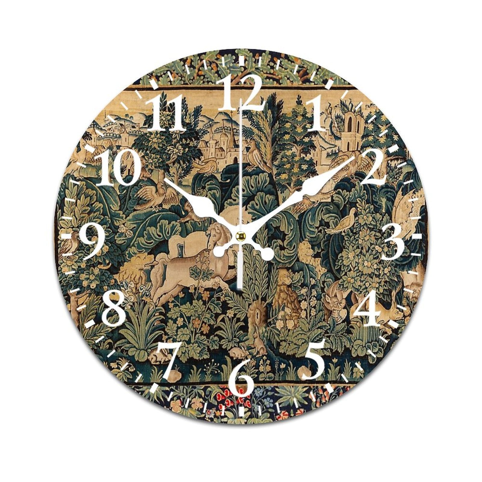 FANTASTIC ANIMALS AND HORSES IN WOODLAND Wall Clock Modern Design ...