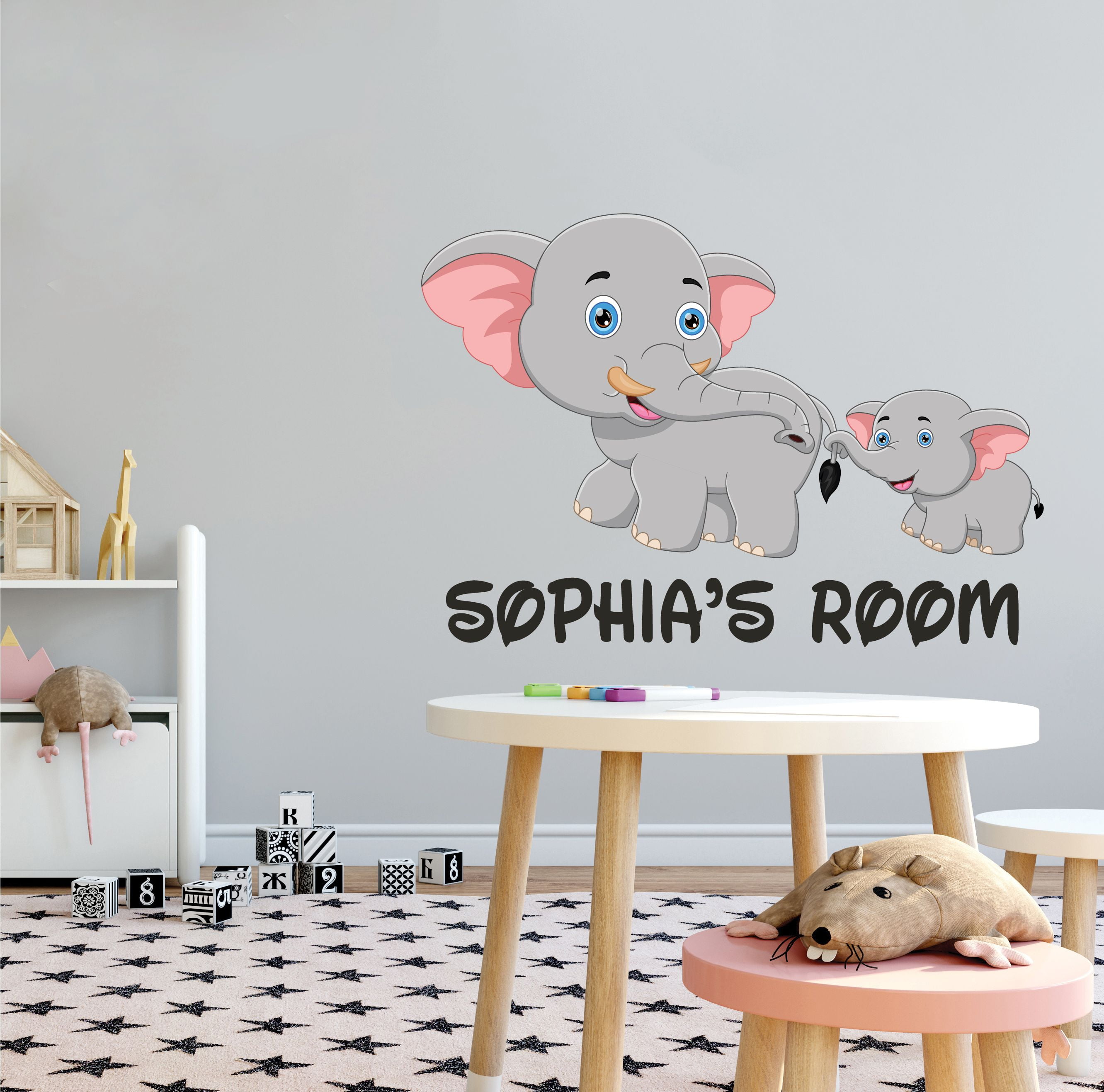 FANTASY - Kids Bedroom Living Room Elephant Family Décor Safari Animal ...