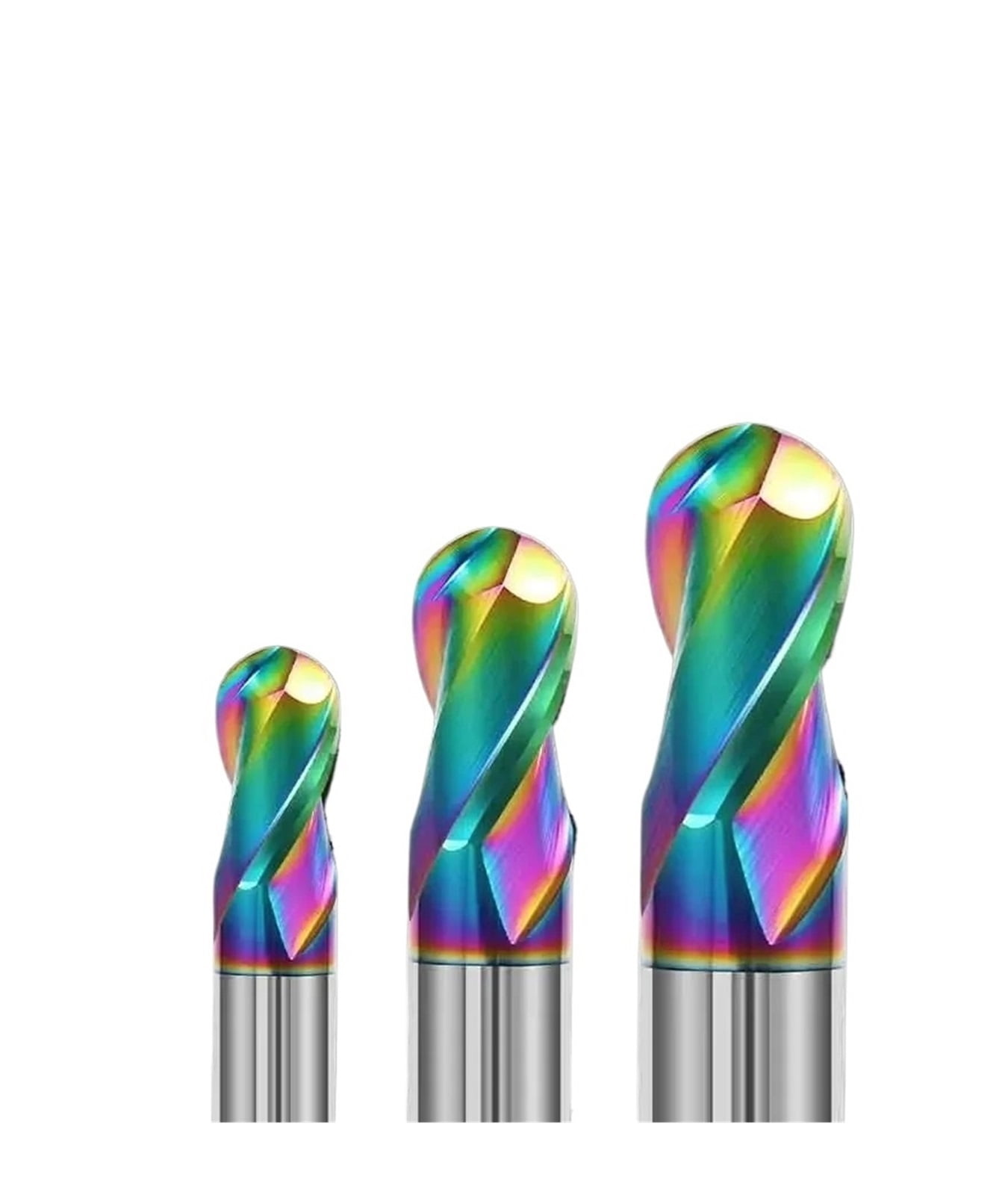 FANTIEj Aluminum Ball Cutter HRC55 2 Flute DLC Aluminized Carbide Ball ...