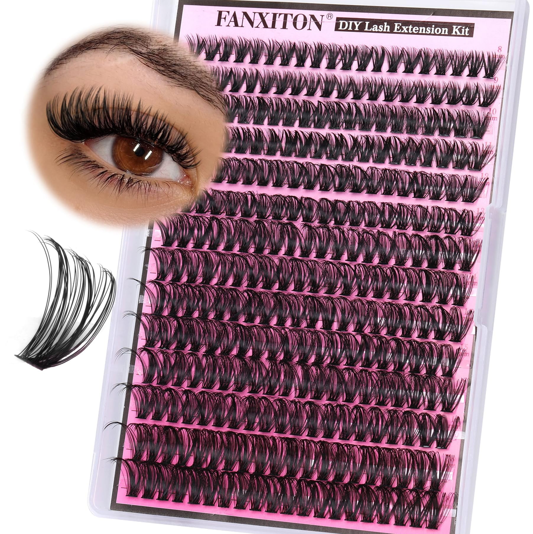 FANXITON Lash Clusters 280 SSF20 Pcs Wispy Lash Clusters D 8-18 MM Mix ...