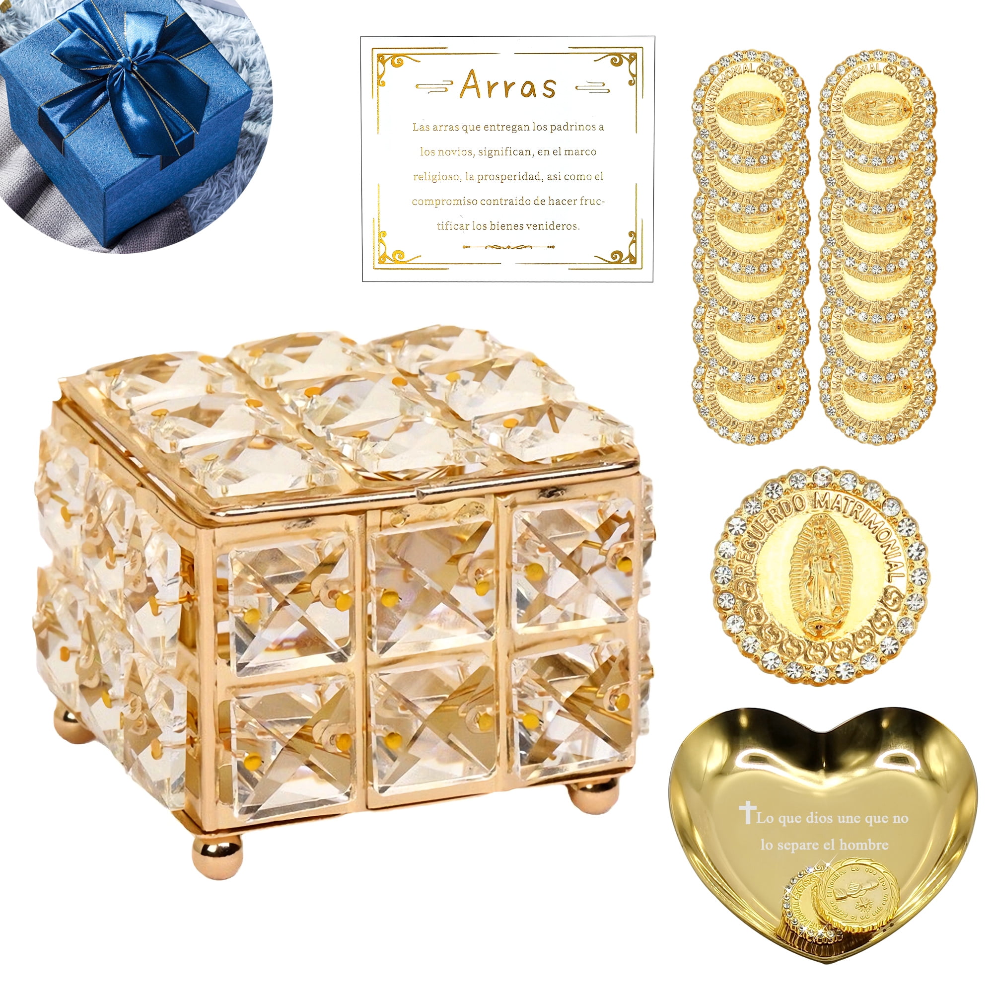 FANYX Wedding Arras Coins Set, Arras Para Boda Catolica Decoracion Box ...