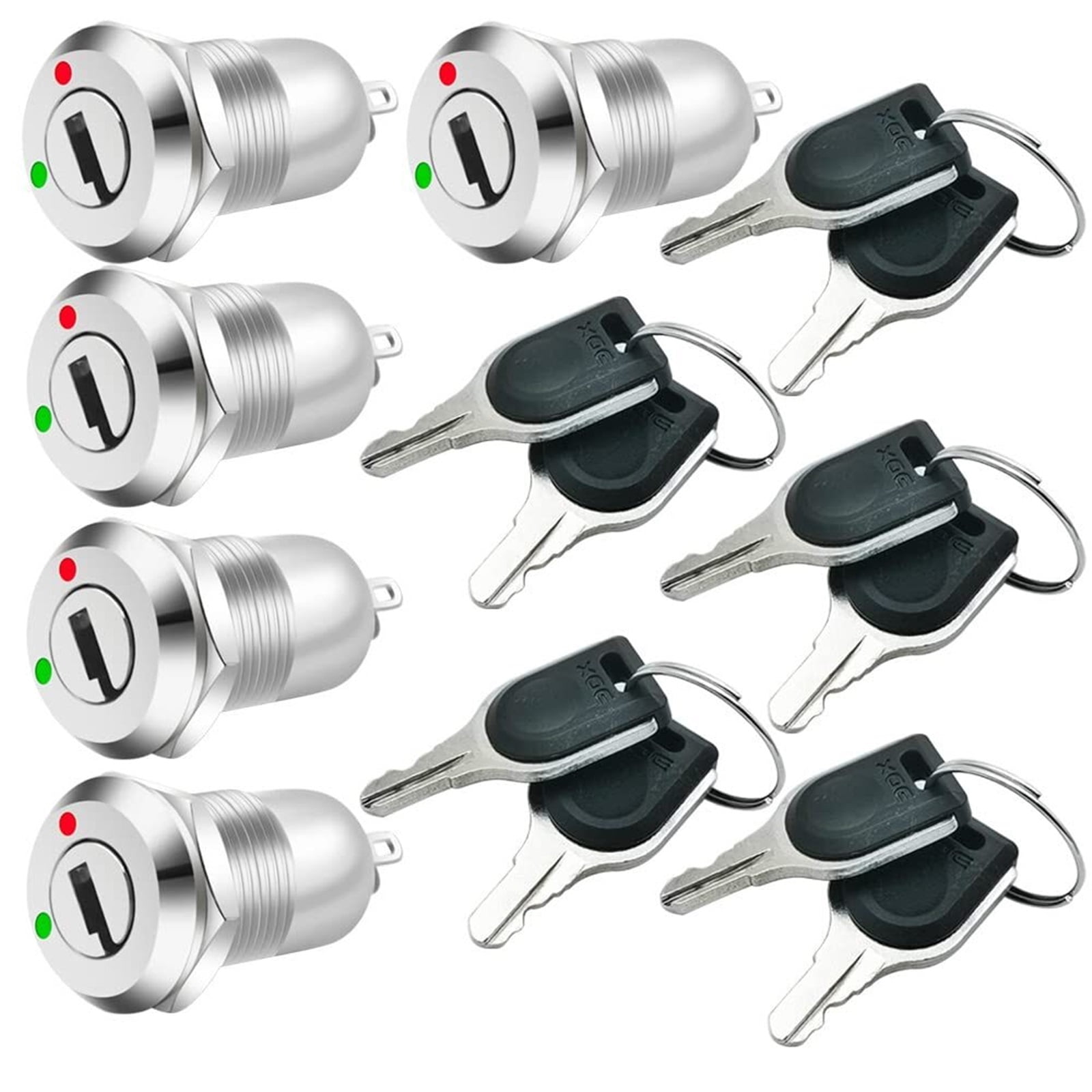 FANlei 12mm On/Off Metal Key Lock Switch Prewired Key Switch Lock ...