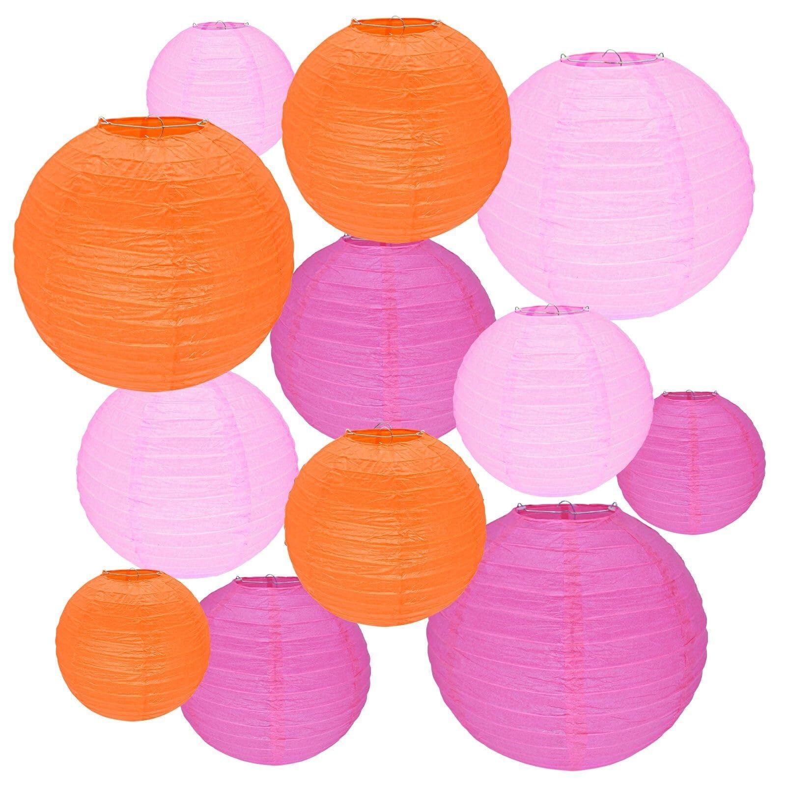 FANtj 12Pcs Round Paper Lanterns Assorted Sizes for Home Decor ...